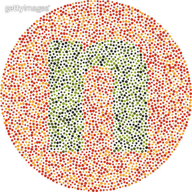 Lowercase letter n red and green color blindness test card (1390471465 ...