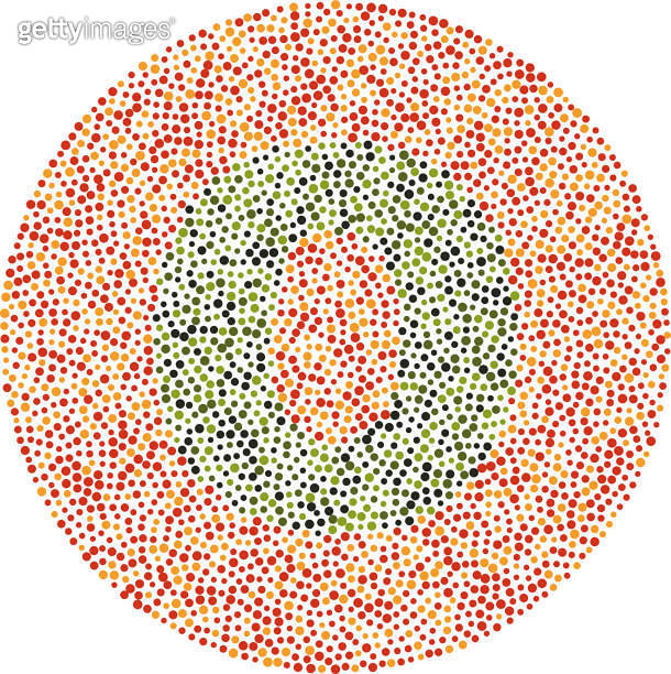 Lowercase letter o red and green color blindness test card (1390471479 ...