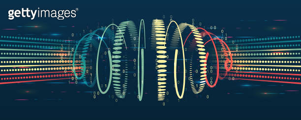 Data sorting process. Big data stream futuristic info graphics. File ...