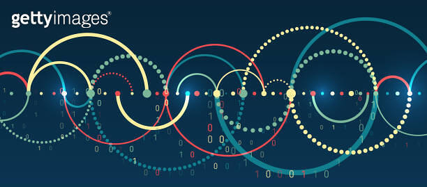 Processing sorting data fragmentation. Business analytics. The flow of ...
