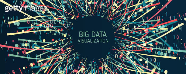 Data sorting process. Big data stream futuristic infographics. File ...