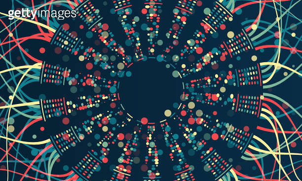 Data sorting process. Big data stream futuristic infographics. File structuring, machine ...