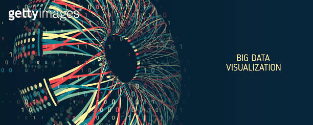 Data sorting process. Big data stream futuristic infographics. File ...