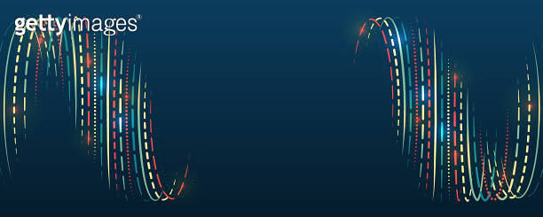 Visualization of a large amount of data. Abstract transformation of information. Processing ...