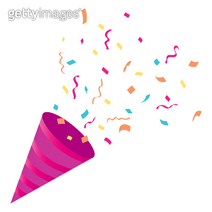 colored party popper confetti illustration . confetti isolated ...