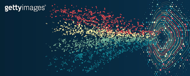 Big data visualization. Information analytics concept. Abstract stream ...