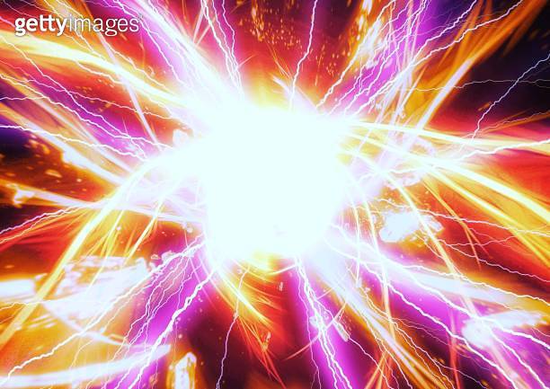 3d illustration of colorful sparks exploding in science and technology ...