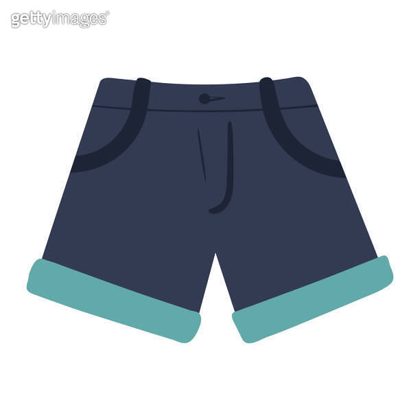 Cool blue boxer short pant in cartoon style isolated on white 이미지 ...