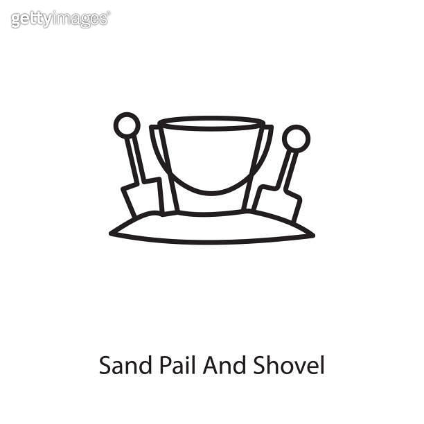 Sand Pail And Shovel icon in vector. Logotype 이미지 (1368566927) - 게티이미지뱅크