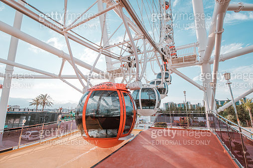 Heart of Antalya ferris wheel entrance platform to the cabins in ...