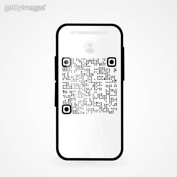 Electronic QR code on the mobile screen (1362759480) 일러스트, 무료 일러스트 - 게티 ...