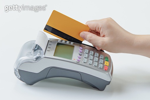 Credit card payment with EDC machine or credit card terminal. 이미지 ...