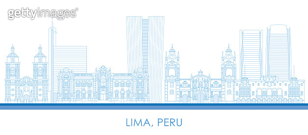 Outline Skyline panorama of city of Lima, Peru (1425694390) 일러스트, 무료 ...