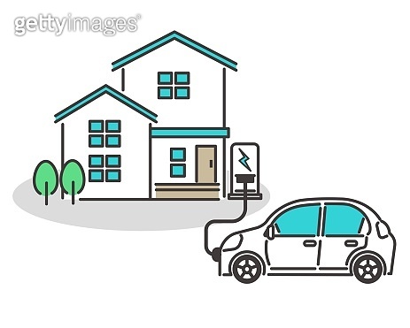 Simple and easy-to-use electric vehicle vector illustration material ...
