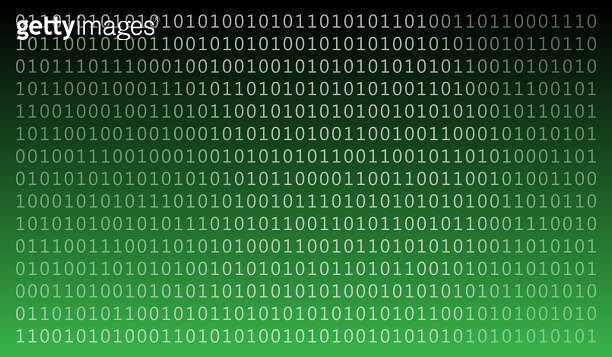 Background of zeros and ones. Machinery language. Green gradient 0 and ...