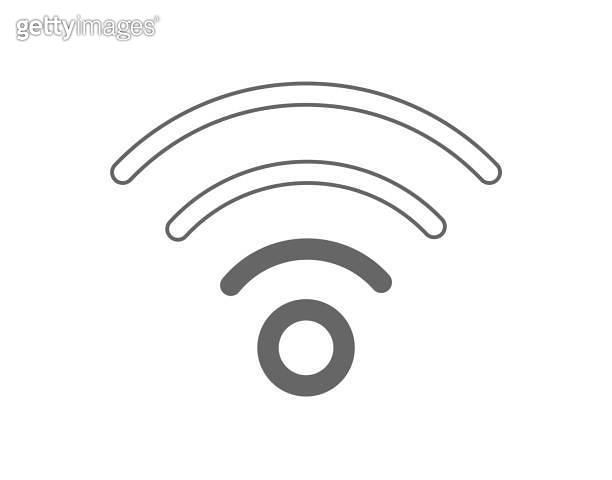Wifi weak signal strength icon. Isolated outline wifi icon. Wireless ...