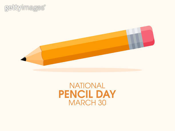 National Pencil Day Poster with drawing tool icon vector (1392306457 ...