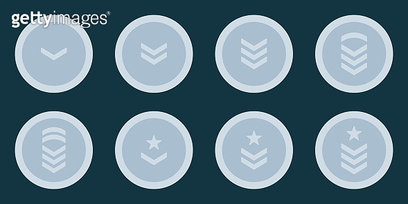 Army Rank Silver Icon. Military Badge Insignia Symbol. Chevron Star and ...