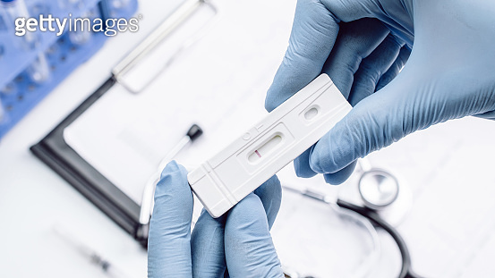 Medical test antigen coronavirus kit. Laboratory hospital lab ...