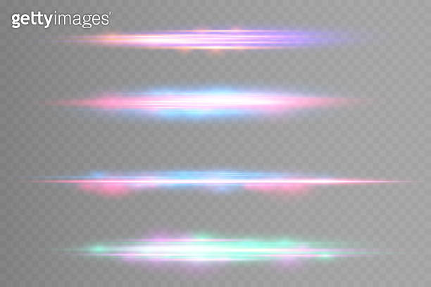 Light effects set of light lines isolated on transparent background ...