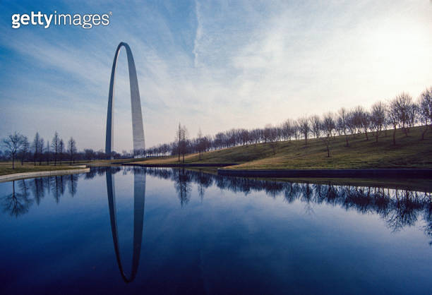 Gateway Arch NP - Arch Reflecting Pool Wide Angle 1992 (1371221063 ...