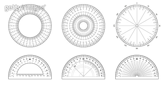 Protractor And Measuring Circle Set Angles Measuring Tool Protractors Scale 360 And 180 Gradus