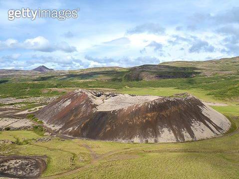 Secondary crater and caldera in the Hverfjall volcano area, a tephra ...