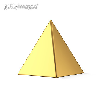 Golden luxury polygonal geometric figure metallic glossy isometric ...