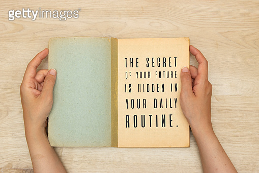 Handwriting text writing Your Daily Routine Matters on notebook 이미지 ...