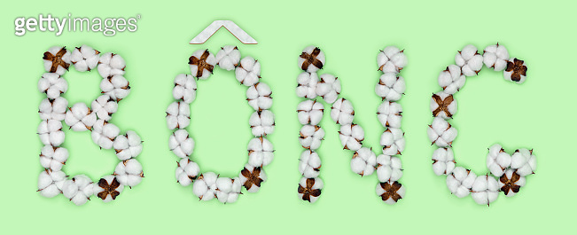 100% cotton. Letters BONG means cotton 이미지 (1396631453) - 게티이미지뱅크