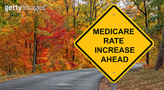 Medicare Rate Increase Warning Sign 이미지 (1413521592) - 게티이미지뱅크