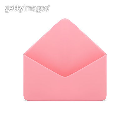 Pink open paper envelope inbox message communication correspondence ...