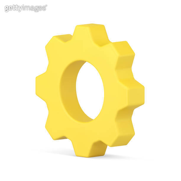 Yellow machine gear wheel cogwheel 3d vector illustration 이미지 ...