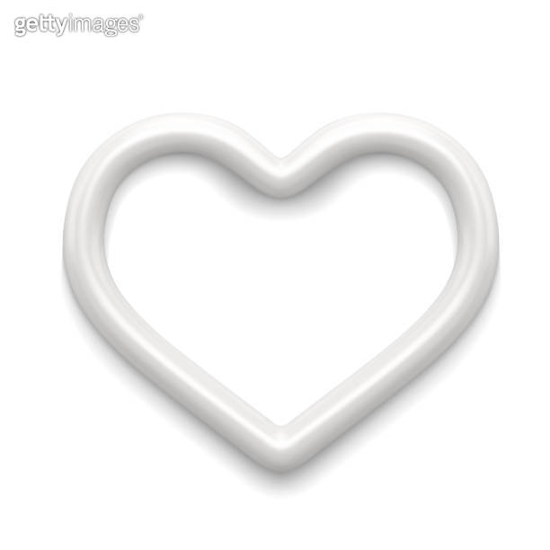 White heart shape toy 3d realistic vector illustration 이미지 (1436187521 ...