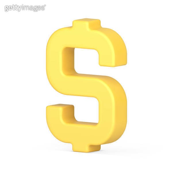 Yellow glossy dollar symbol American national currency badge banking ...