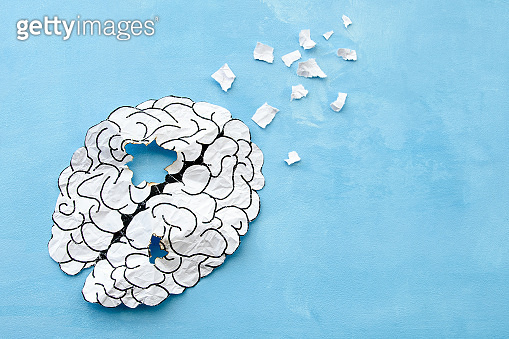 Paper brain damaged from old age. Treatment of brain diseases and ...