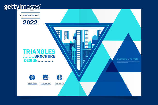 Triangles Flyer brochure design template 이미지 (1391330804) - 게티이미지뱅크