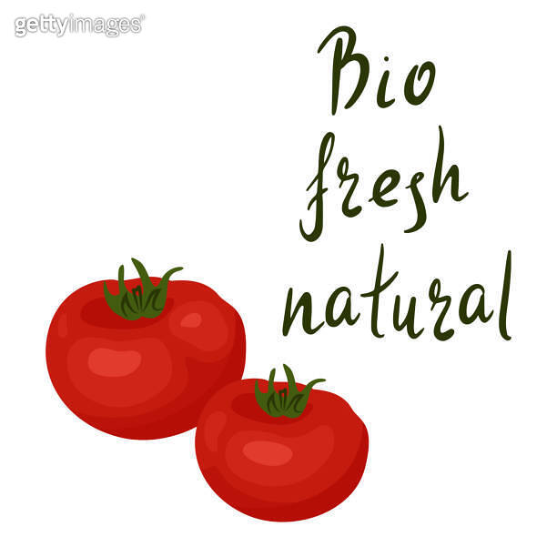 Inspirational quote: Bio, fresh, natural. Healthy food. Hand lettering ...