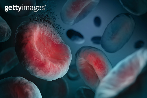 Hemoglobin infection and disintegrate crumble break veins red blood ...