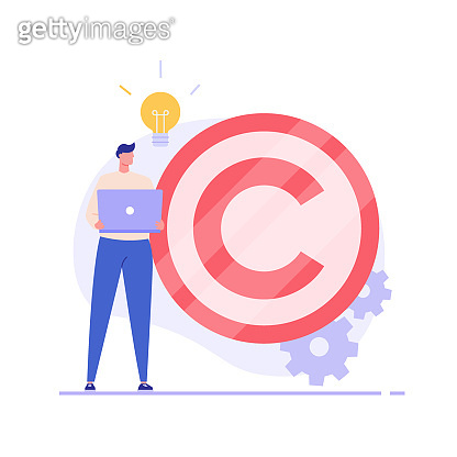 Copyright vector illustration. Concept of intellectual property ...