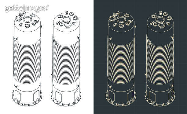 Chemical reactor isometric blueprints 이미지 (1446911623) - 게티이미지뱅크