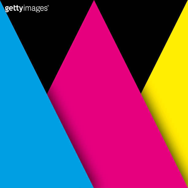 Overlapped of paper in CMYK colours. Abstract widescreen background ...