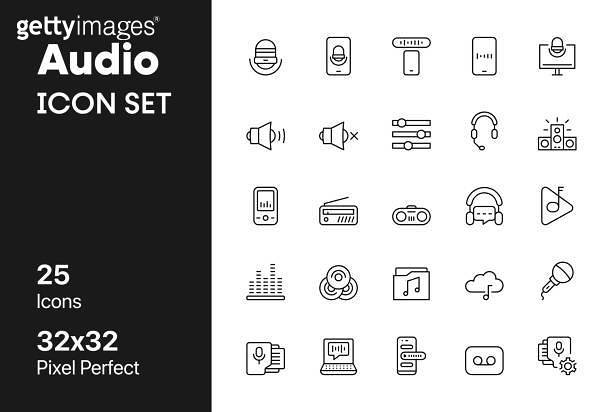 Simple set audio icon set. Pixel perfect music icons. Multimedia, music ...