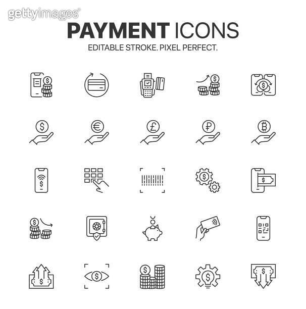 Payment icon set. Easy Payment and Payment Methods icons. Business ...