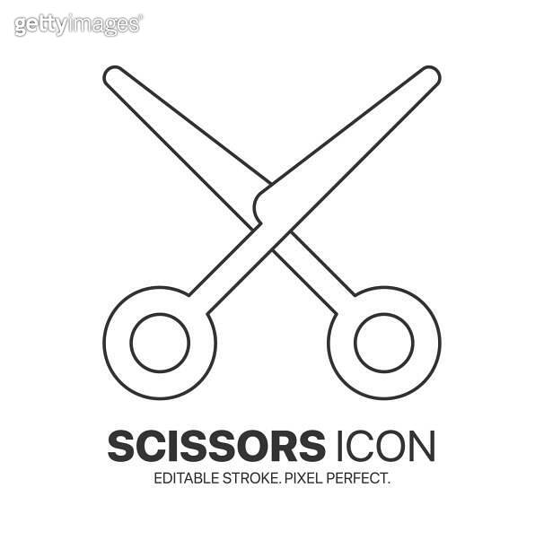 Scissors logo and icon. Hair Scissors symbol. Editable stroke and ...