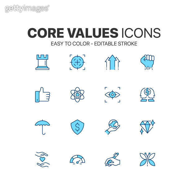 Core Values icon easy to color. Mission Integrity and Business Ethics ...