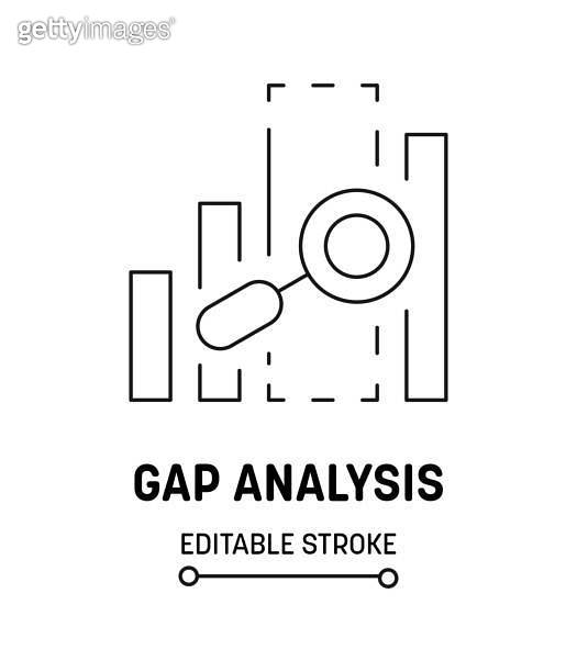 Gap analysis icon. Skills gap analysis concept icon recruiting ...