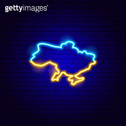 Ukraine Map Flag Neon Sign (1397237435) - 게티이미지뱅크