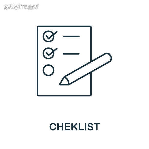 Checklist icon from planing collection. Simple line Checklist icon for ...