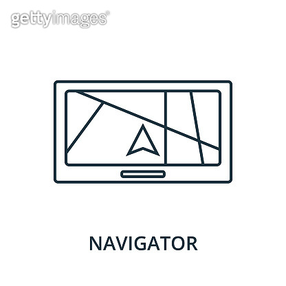 Navigator icon. Line style element from navigation collection. Thin ...